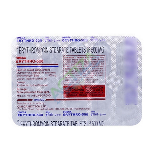Erythro 500 Mg (Erythromycin): Essential Bacterial Antibiotic | Actiza